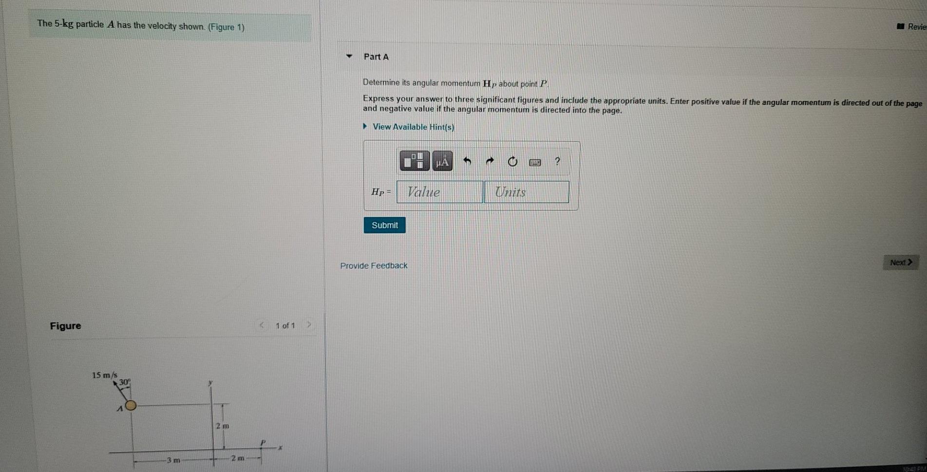 Solved The 5-kg particle A has the velocity shown. (Figure | Chegg.com