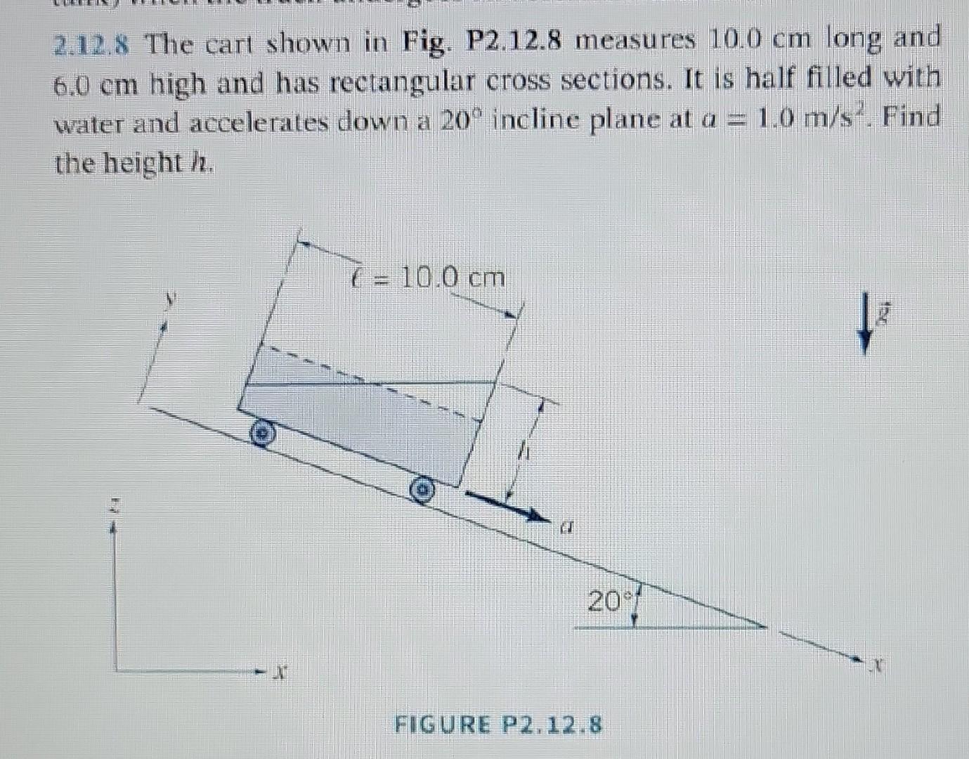 Solved 2.12.8 The cart shown in Fig. P2.12.8 measures 10.0 | Chegg.com