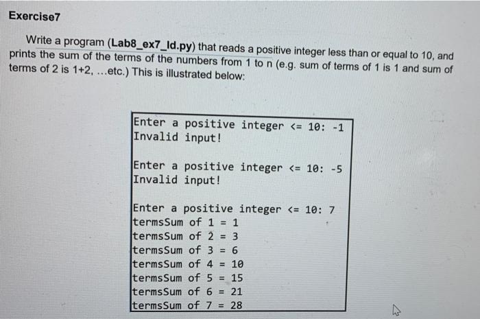 Solved Exercise 7 Write A Program Lab8 Ex7 Id Py That
