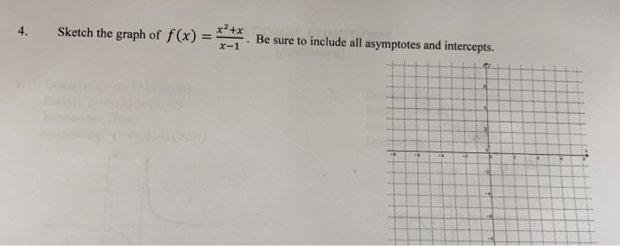 Solved 4. Sketch the graph of f(x) = x2+x - x-1 Be sure to | Chegg.com