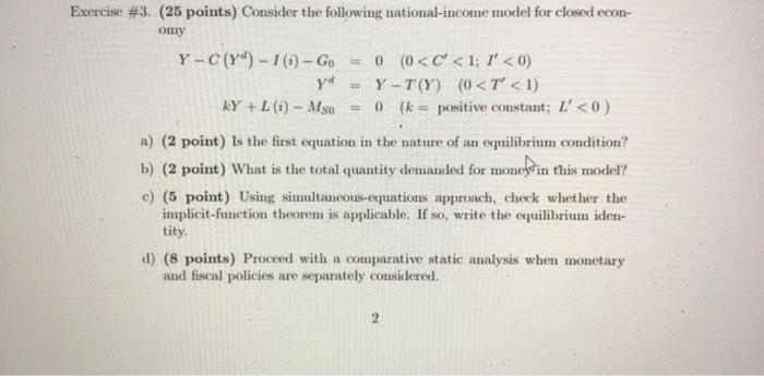 Exercise #3. (25 points) Consider the following | Chegg.com Exercise #3. (25 points) Consider the following | Chegg.com