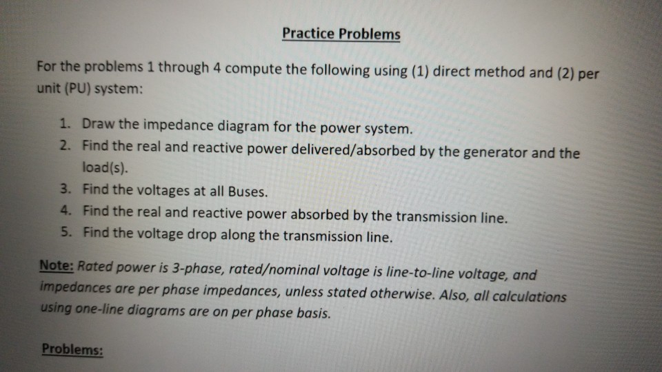 Solved Practice Problems For the problems 1 through 4 | Chegg.com