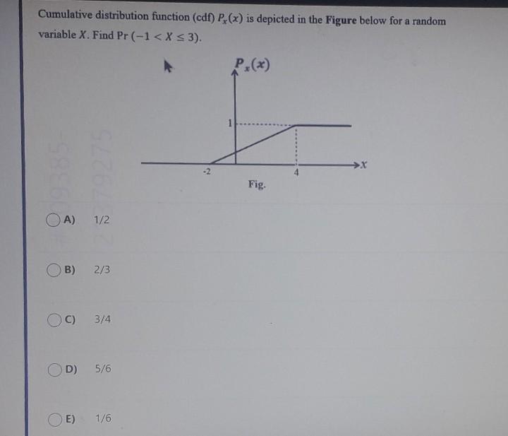 Solved Cumulative distribution function (cdf) P (x) is | Chegg.com