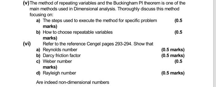 Solved 05 V The Method Of Repeating Variables And The 