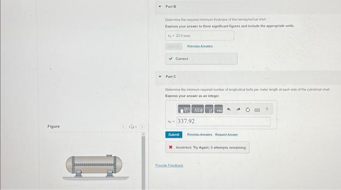 Solved The gas storage tank is fabricated by bolting | Chegg.com
