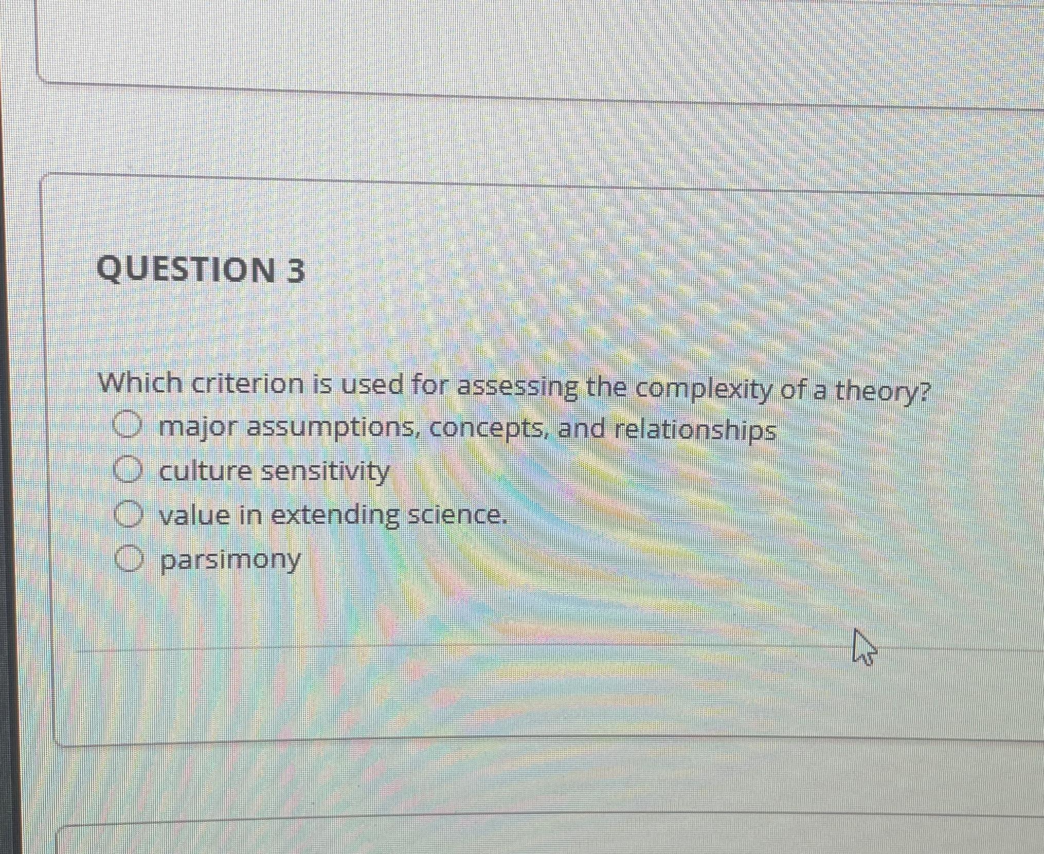 Solved QUESTION 3Which criterion is used for assessing the | Chegg.com