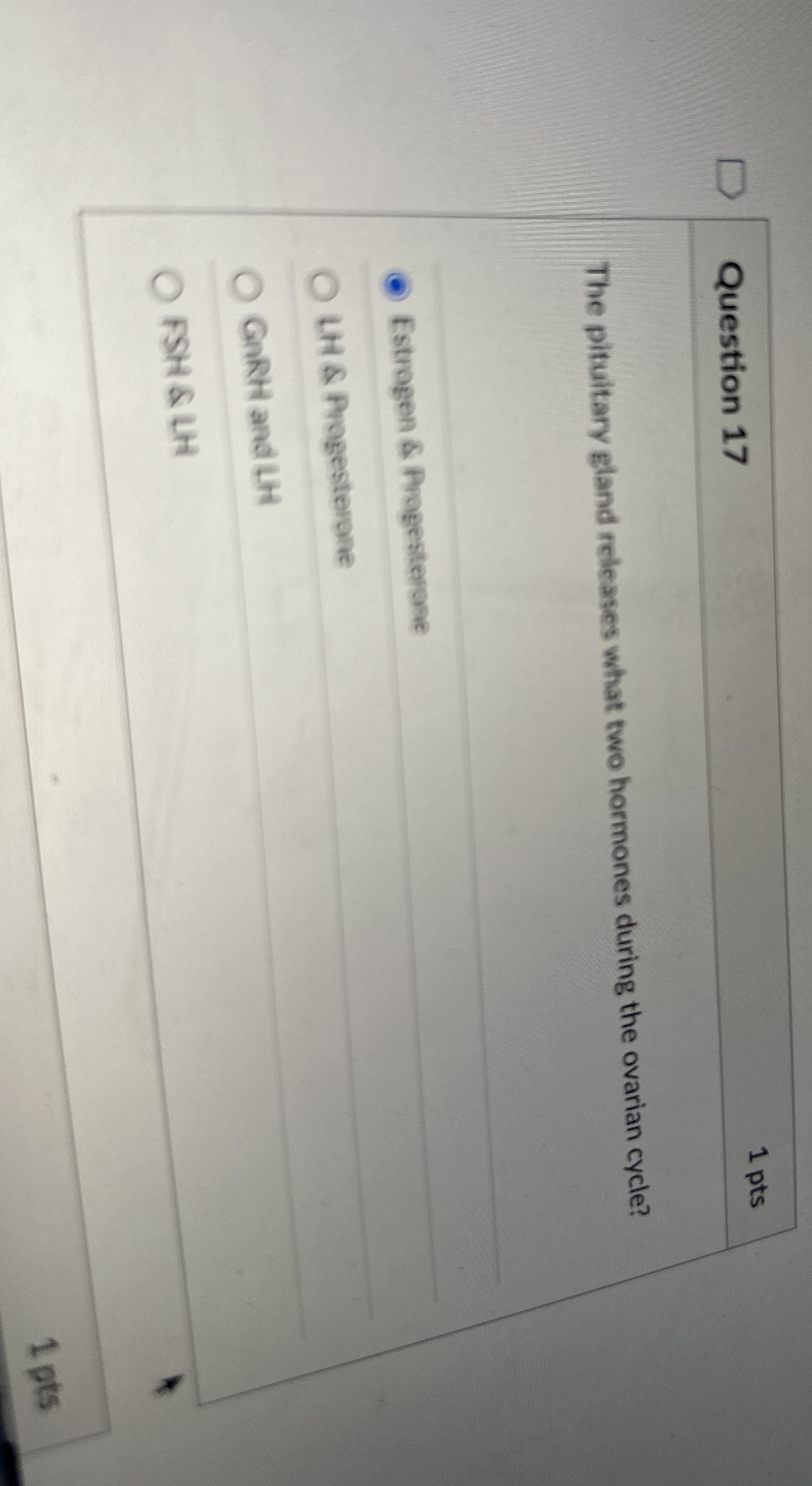 Solved Question 171 ﻿ptsThe pituitary gland releases what | Chegg.com