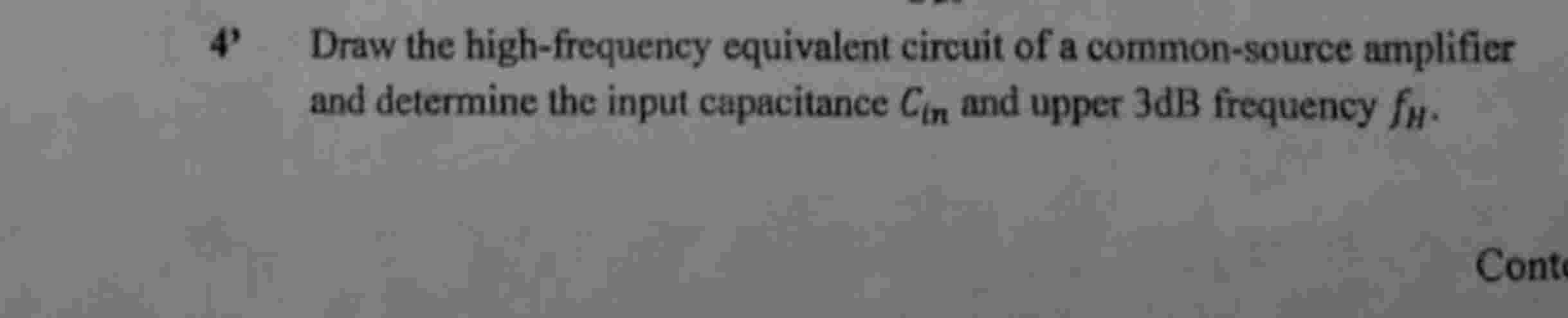 Draw the high-frequency equivalent circuit of ﻿a | Chegg.com
