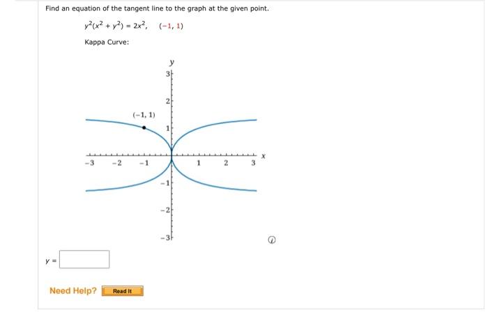 Solved Find an equation of the tangent line to the graph at | Chegg.com