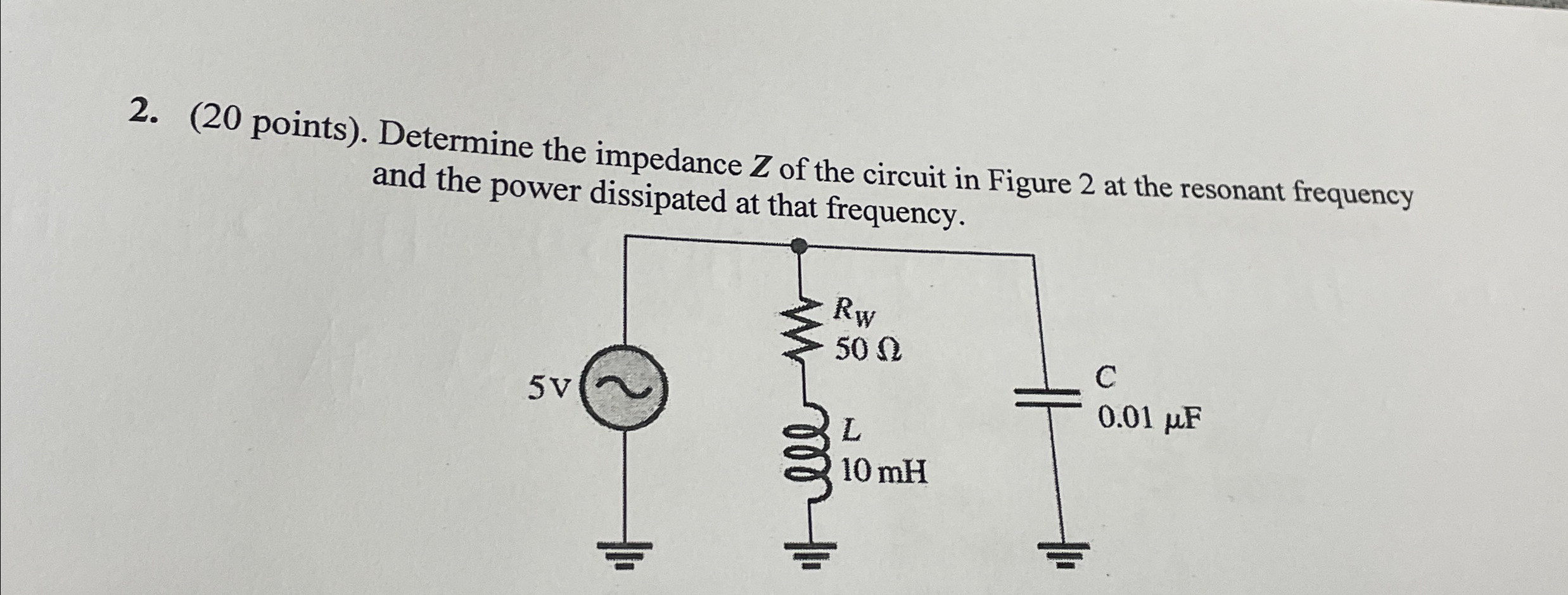 Solved ( 20 ﻿points). ﻿Determine the impedance Z ﻿of the | Chegg.com