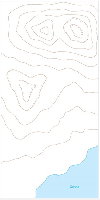 A. ﻿Contour LinesFor the map on the left, label | Chegg.com