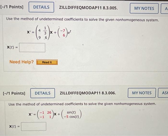 Solved [-/1 Points] DETAILS ZILLDIFFEQMODAP11 8.3.005. MY | Chegg.com