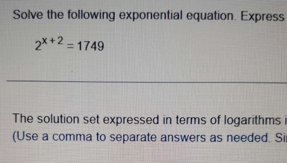 Solved Solve the following exponential equation. | Chegg.com