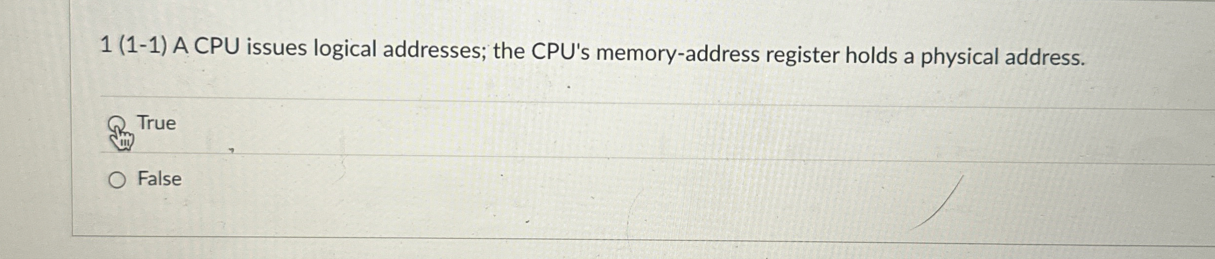 Solved 1 (1-1) ﻿A CPU issues logical addresses; the CPU's | Chegg.com