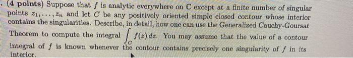 Solved (4 points) Suppose that f is analytic everywhere on C | Chegg.com