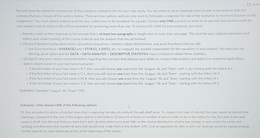 Solved You will have the option to choose one of the | Chegg.com