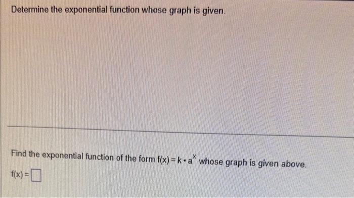 Solved Determine the exponential function whose graph is | Chegg.com