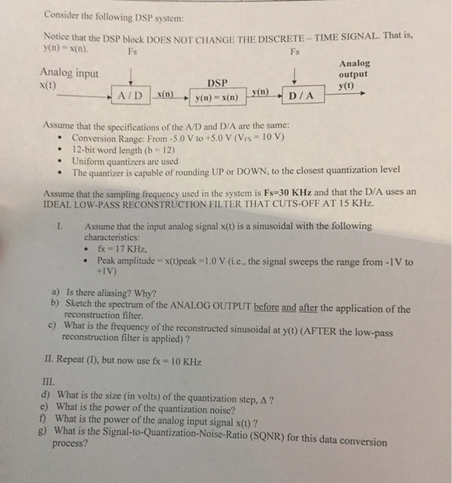 Solved Consider the following DSP system: Notice that the | Chegg.com