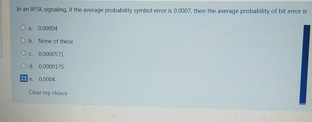 Solved In an 8FSK signaling, if the average probability | Chegg.com