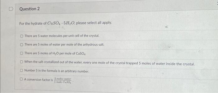 Solved You synthesized Alum, a hydrated salt, and want to | Chegg.com