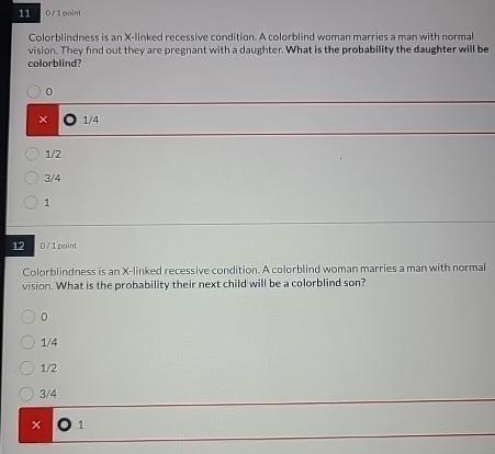 Solved 1101 ﻿mainColorblindness is an X-linked recessive | Chegg.com