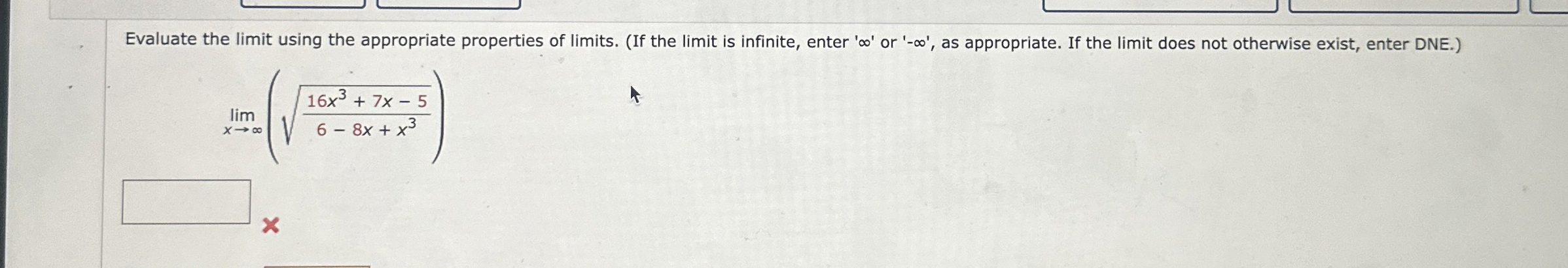 Solved Evaluate the limit using the appropriate properties | Chegg.com