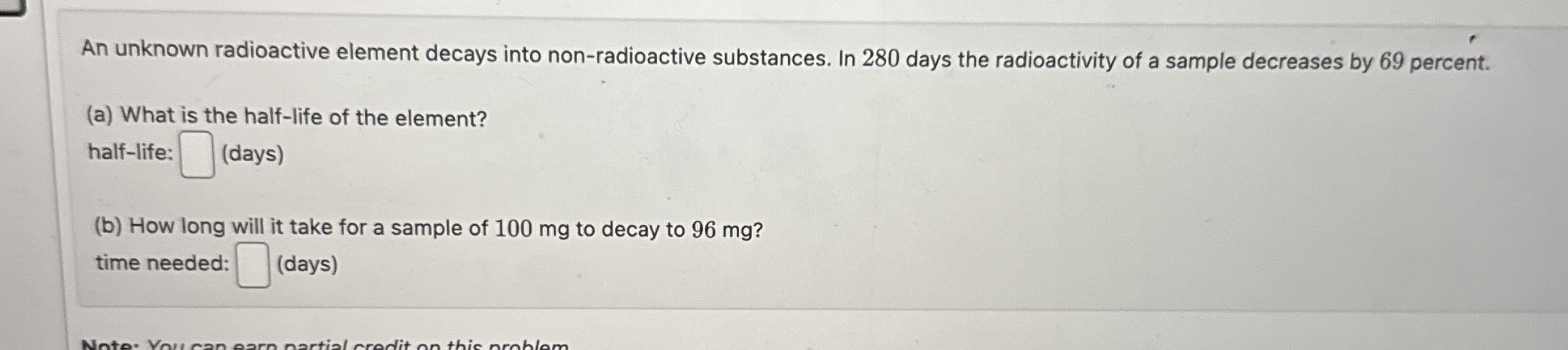 Solved An unknown radioactive element decays into | Chegg.com