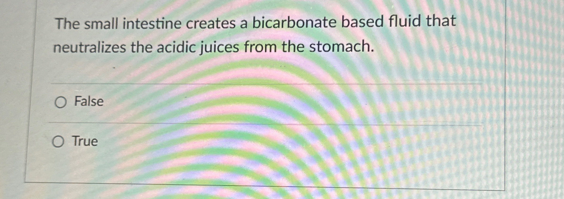 Solved The small intestine creates a bicarbonate based fluid | Chegg.com