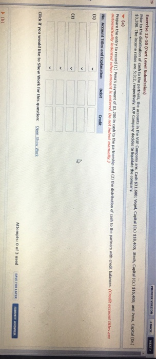 Solved PRINTER VERSION 4 BACK Exercise 12-10 (Part Level | Chegg.com