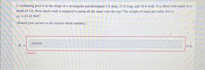Solved A swimming pool is in the shape of a rectangular | Chegg.com