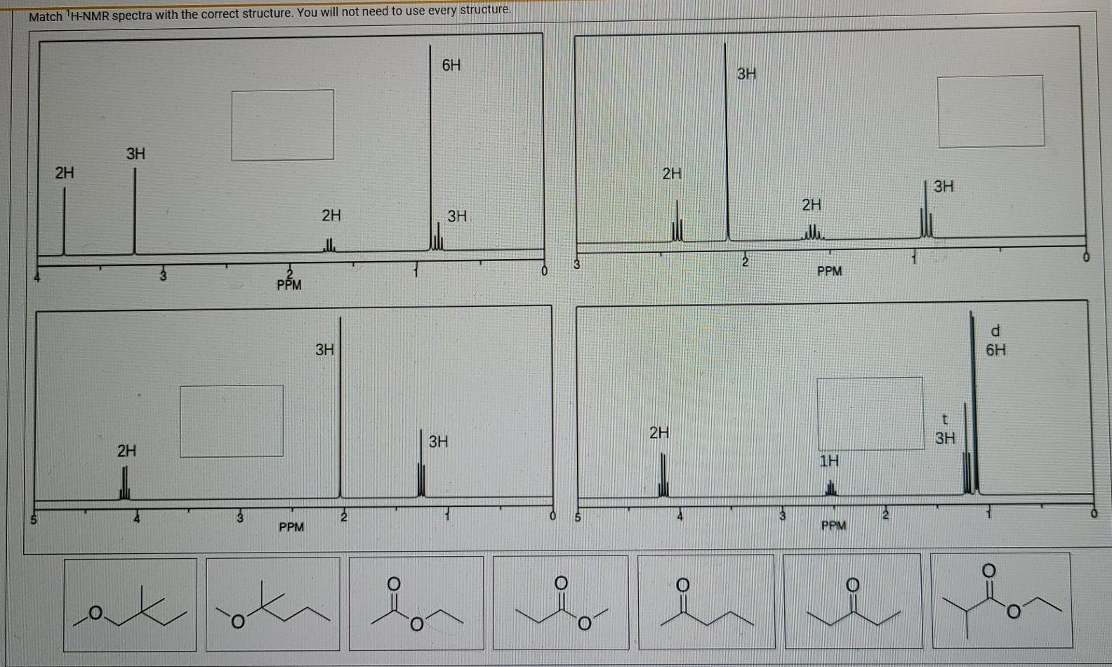 Solved Match 'H-NMR spectra with the correct structure. You | Chegg.com