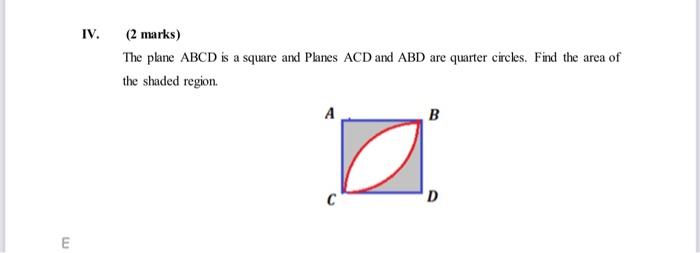 Solved IV. (2 marks) The plane ABCD is a square and Planes | Chegg.com