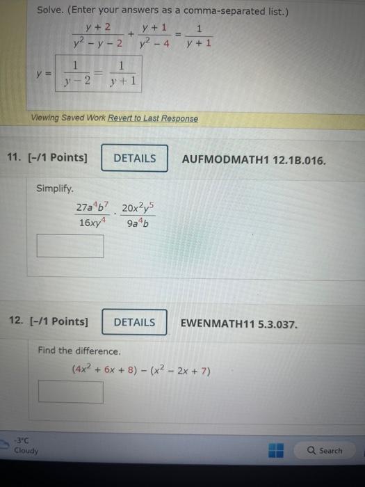 Solved Solve. (Enter your answers as a comma-separated | Chegg.com