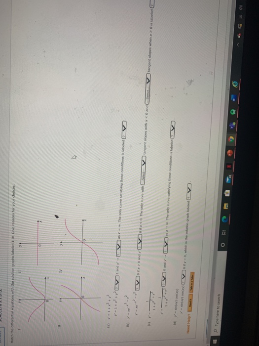 Solved Match the differential equations with the solution | Chegg.com