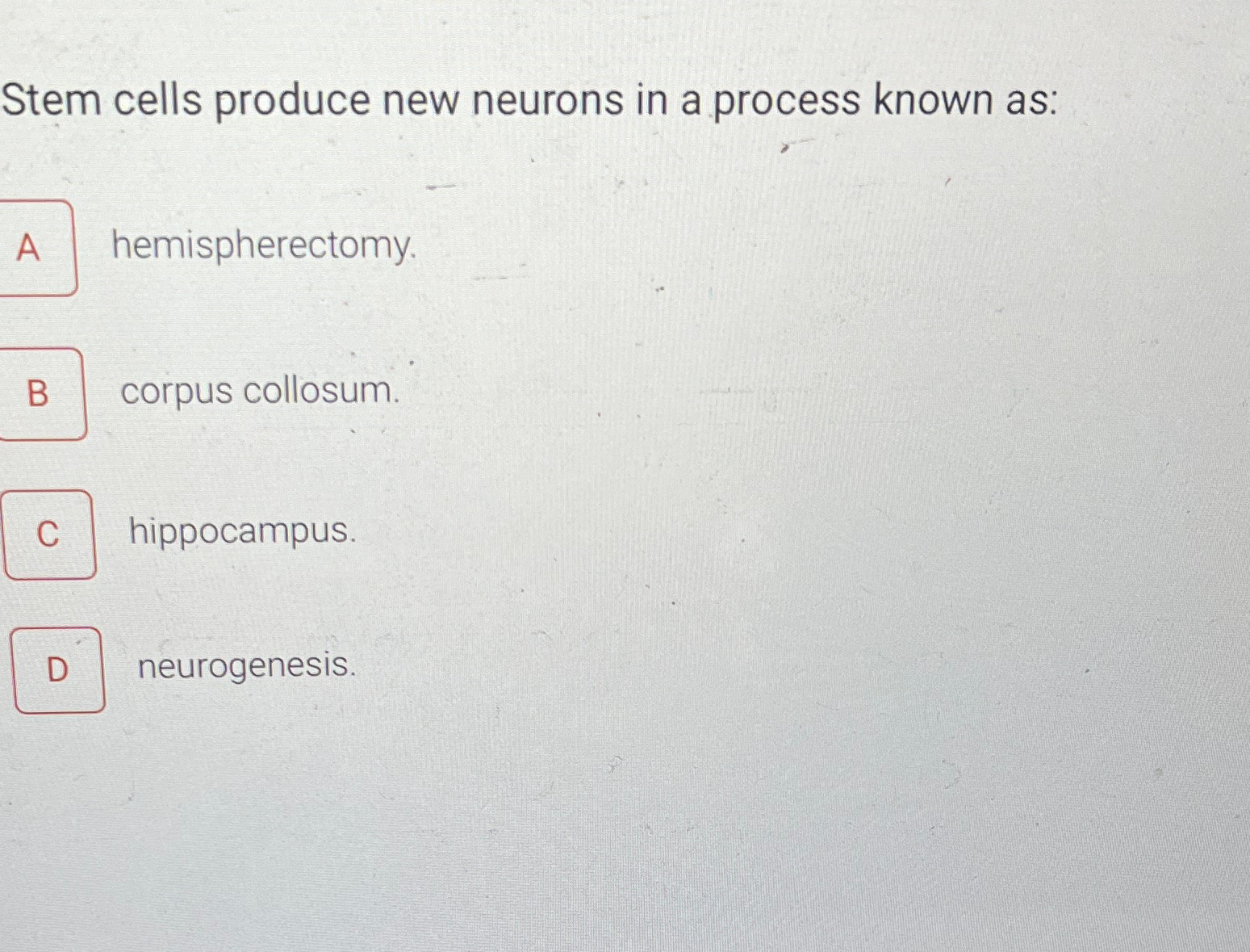 Solved Stem cells produce new neurons in a process known | Chegg.com