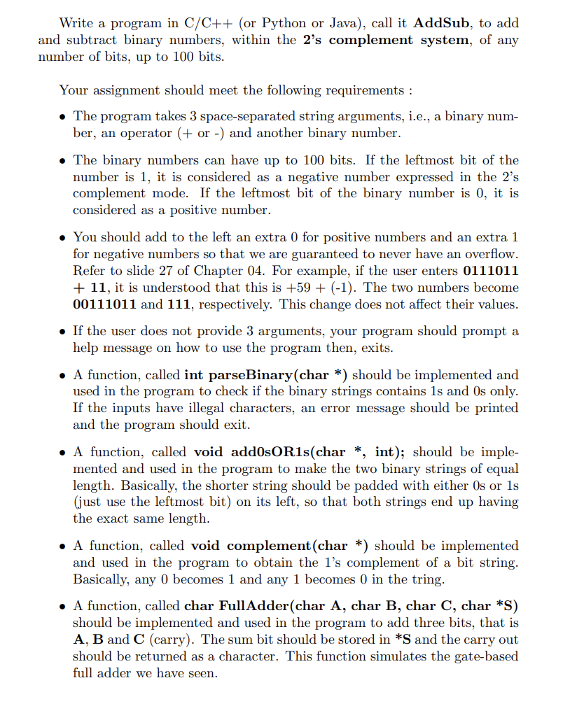 Solved Write a program in CC++ (or Python or Java), ﻿call it | Chegg.com