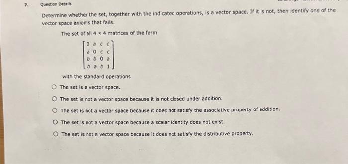Solved Determine whether the set, together with the | Chegg.com