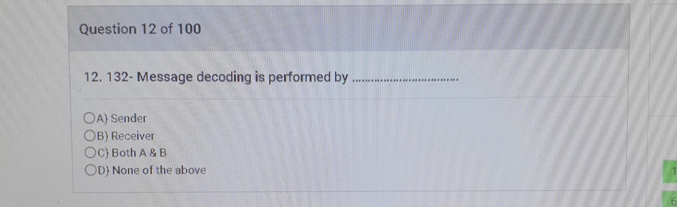Solved Question 12 ﻿of 10012. 132- ﻿Message decoding is | Chegg.com