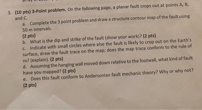 3. (10 pts) 3-Point problem. On the following page, a | Chegg.com