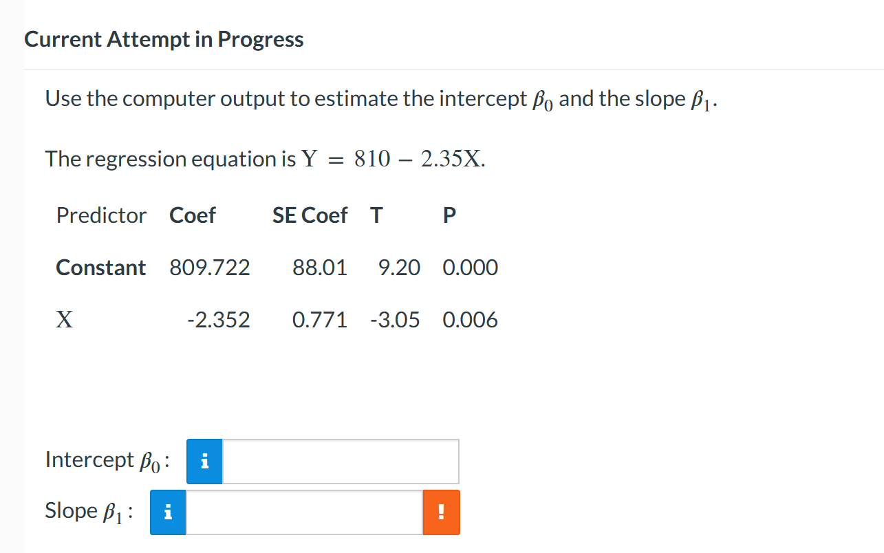 Solved Current Attempt in ProgressUse the computer output to | Chegg.com