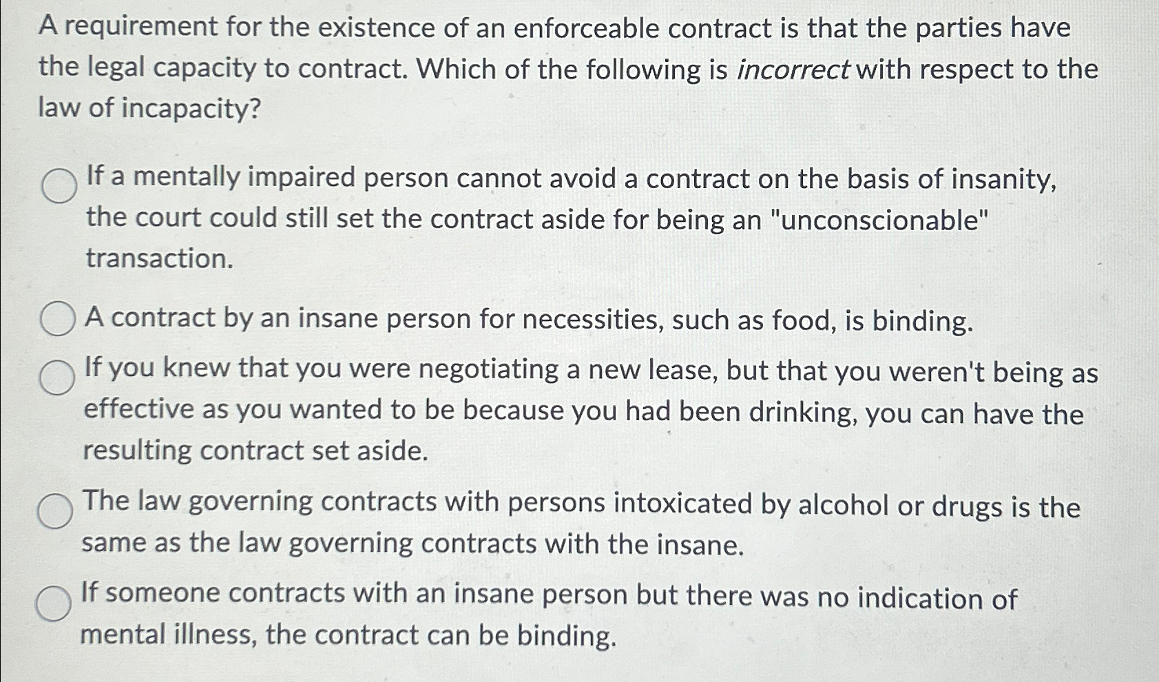 Solved A requirement for the existence of an enforceable | Chegg.com