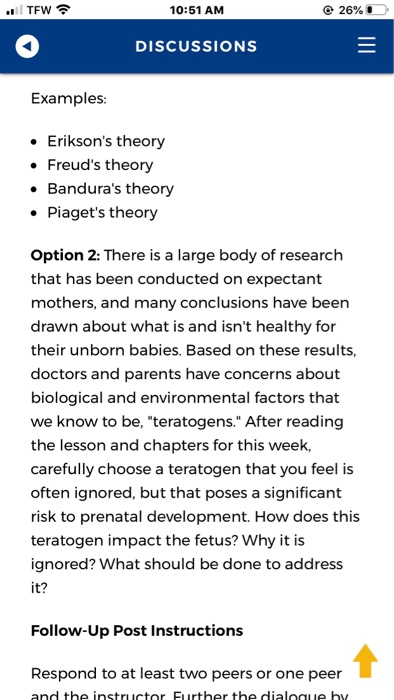 Solved TFW 10:51 AM © 26%. DISCUSSIONS = Examples: • | Chegg.com