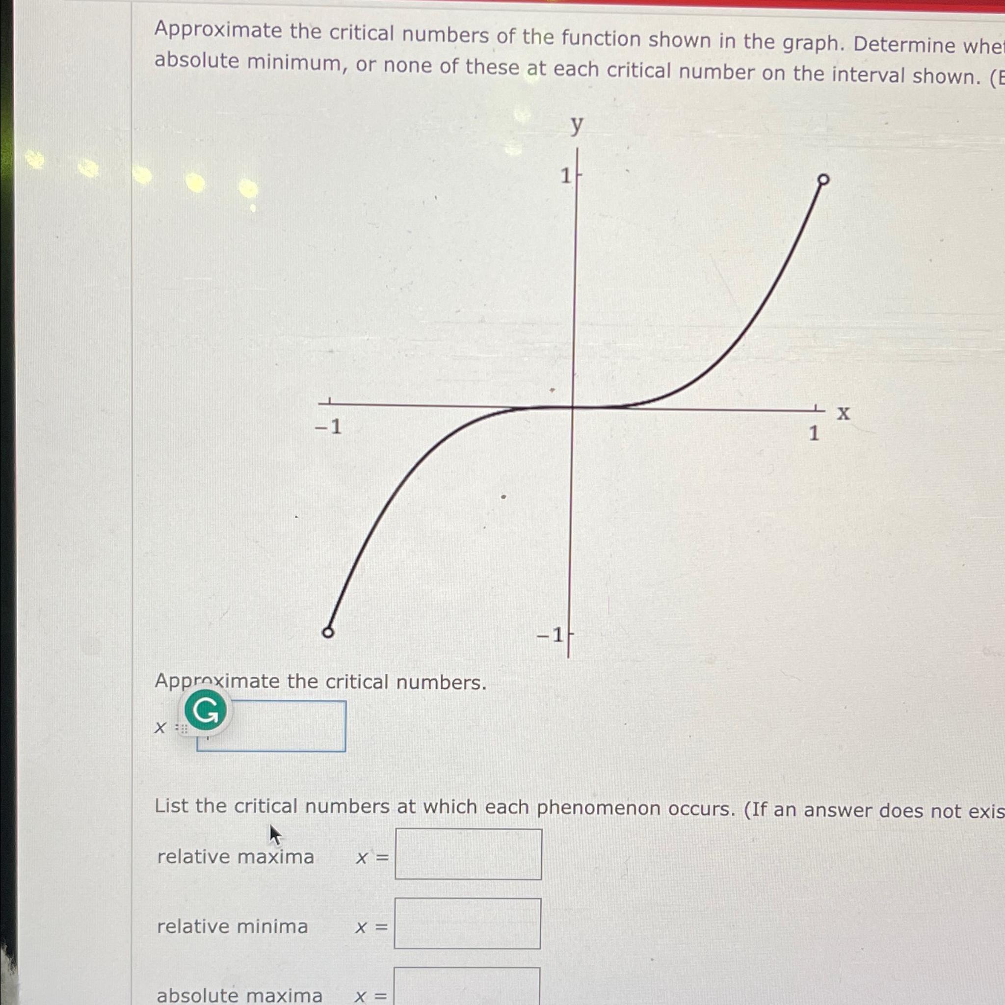 Solved Approximate the critical numbers of the function | Chegg.com