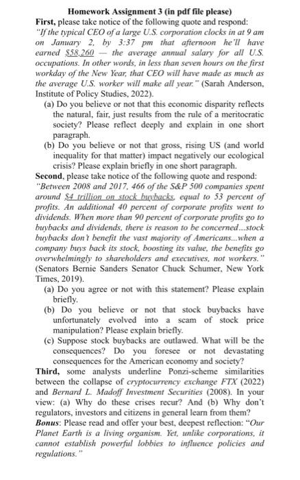 Solved Homework Assignment 3 (in pdf file please) First, | Chegg.com