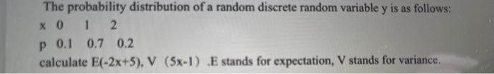 Solved The probability distribution of a random discrete | Chegg.com