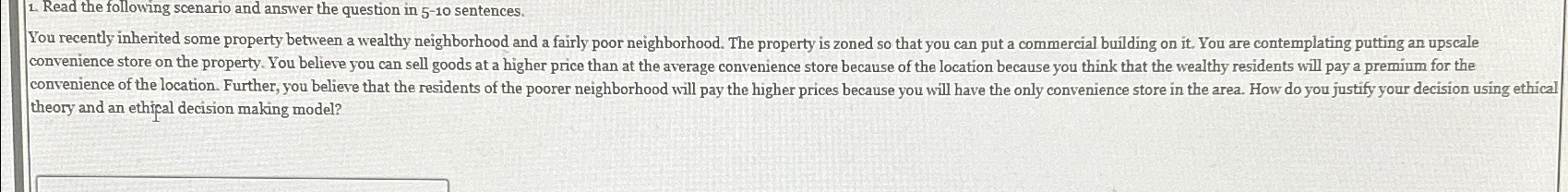 Solved Read the following scenario and answer the question | Chegg.com