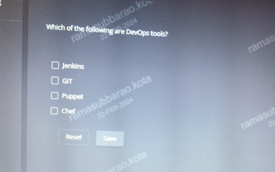 Solved Which of the following are DevOps | Chegg.com