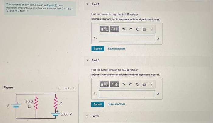 Solved The batteries shown in the circuit in (Figure 1) have | Chegg.com