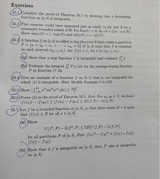 Solved Exercises 33.1) Complete the proof of Theorem 33.1 by | Chegg.com