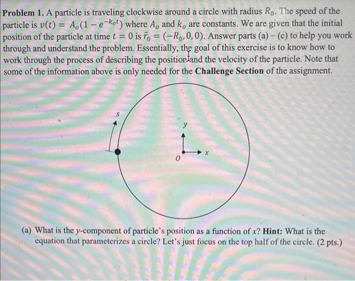 Solved Problem 1. A particle is traveling clockwise around a | Chegg.com